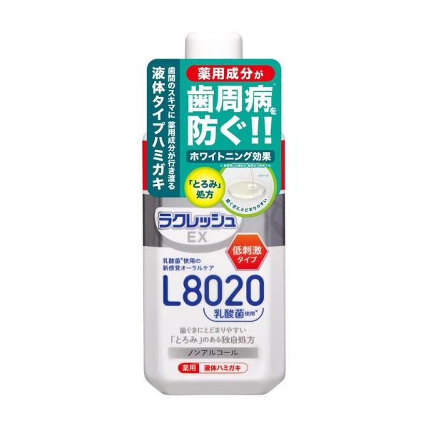 ●L8020乳酸菌を使用した薬用液体ハミガキです。●歯ぐきにとどまりやすい「とろみ」のある独自処方。ノンアルコール・殺菌剤不使用の低刺激タイプ。●液体タイプのハミガキだから、お口のすみずみまで薬用成分が行き渡ります。●歯ぐきにとどまりやすい...