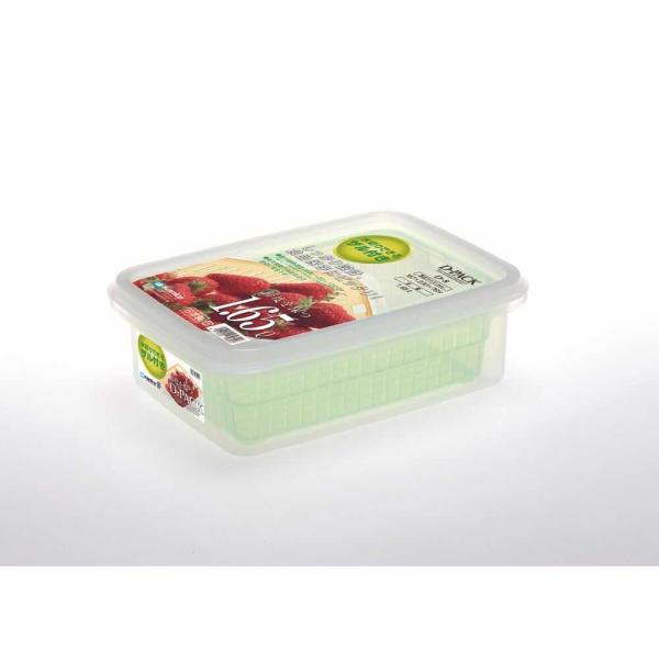 ザル付で洗った食材をそのまま保存できます。フタをはずせば電子レンジ使用可能。