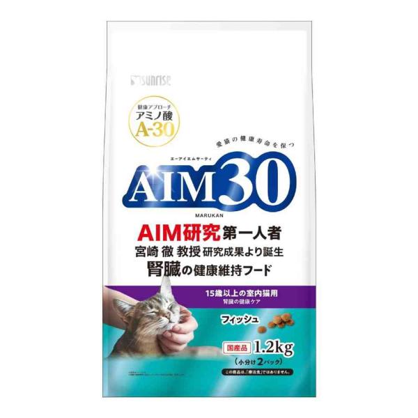 アミノ酸『A-30 』を配合した猫の健康維持をサポートする総合栄養食です。 室内で過ごす15歳以上のシニア猫の健康に配慮し低脂肪に調整※1。下部尿路の健康維持のためマグネシウム、リン、カルシウムを調整し※2、食物繊維の配合により体内の毛玉を...