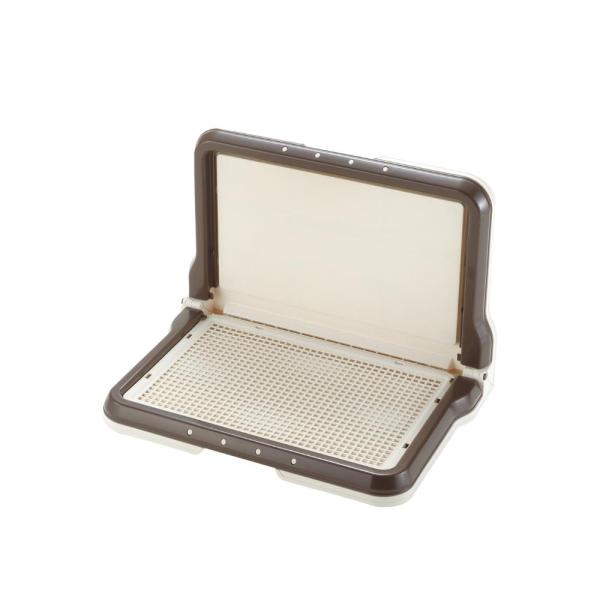 ・背面が高いので、尿の飛び散りを防止します。・シーツのかみちぎりや引っかきなどのいたずらを防ぎます。・プラスチック製なので、水洗いできてお手入れ簡単です。・滑り止め付きなので、ズレにくく床をキズつけません。・耐熱温度：本体・枠・メッシュ/1...