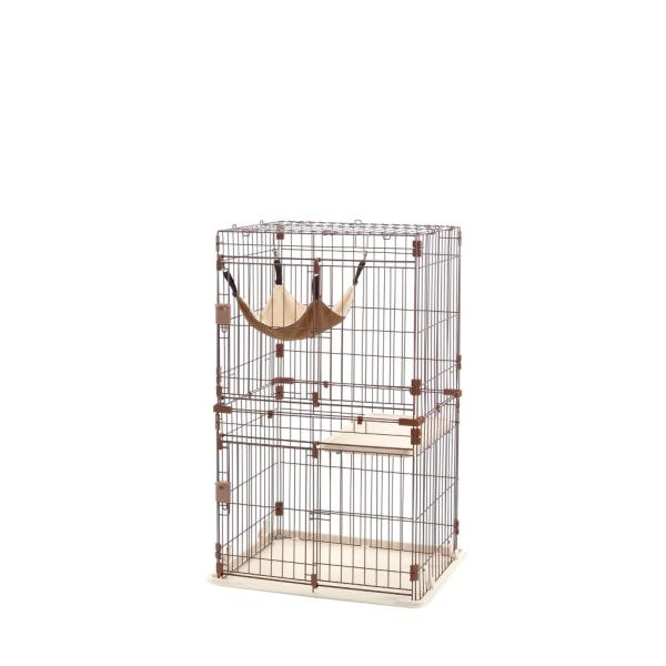 ・猫ま〜ったり。お気に入りのくつろぎ空間！ハンモック付きのハイタイプのサークルで、上下の動きもしっかりできます。・広い棚板は幅広でゆったりくつろげます。ネジでしっかり固定できます。・スライド式のドアなので開閉がスムーズです。各段にドアがつい...