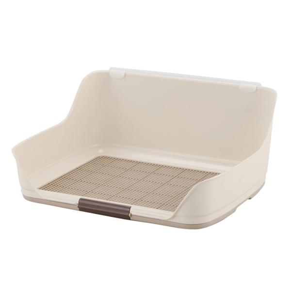 ・高いカベがあるから、元気な男の子のオシッコの飛び散りも安心！シーツ止めクリップ付きで壁側にもシーツがセットできます。・メッシュが付いているからペットシーツへのイタズラも安心！片側のロック解除でペットシーツの交換が簡単！メッシュは取り外し可...