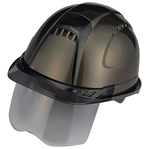 メタリックな輝き、あなただけののヘルメットを。飛来・落下物用、高所作業用。幅の広い特殊ハードコーティング加工シールドレンズ付きです(帽体内に収納できます)。通気性アップ、消臭機能付き、視野の拡大、フィット感アップを実現しました。●カラー：メ...