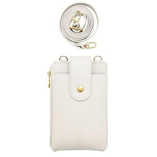 シンプルで持ちやすいデザインのスマホポーチ！カードポケット：2カ所ジッパー付ポケット：1カ所（大事な小物やお金等が入ります）スマートフォンポケット（スマホを収納するポケットです）ショルダーストラップ付（着脱可能で長さ調整が64〜123cmま...