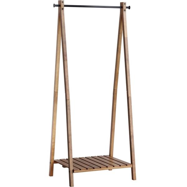 ハンガーバーと棚板を備えた収納ハンガーラックです。ただ洋服を掛けておくだけでショップ風に見えるおしゃれアイテム。棚板部分は靴やカバンを置いておくスペースとして利用できます。