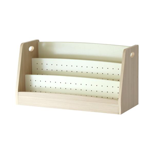 約35cmの低い高さで設計された絵本ラックです。小さな子どもが自分ひとりで簡単に絵本を取り出すことができます。