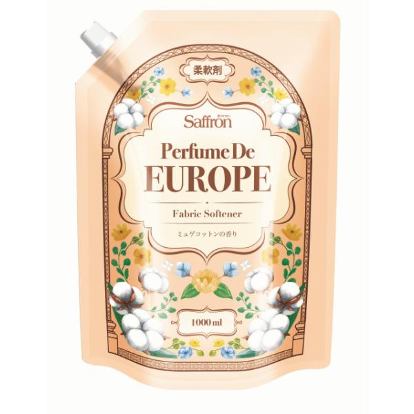 植物由来の柔軟成分配合。抗菌効果で室内干でも香り快適。静電気防止。やさしいミュゲコットンの香り。