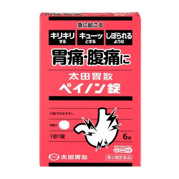 太田胃散ペイノン錠は、胃酸の分泌を抑制しつつ、胃腸の緊張を和らげることで、急に起こる「キリキリする」「キューッとする」「しぼられるような」つらい胃痛・腹痛にすぐれた効果をあらわします。ストレスなどで自律神経が乱れたことによる過剰な胃腸の収縮...