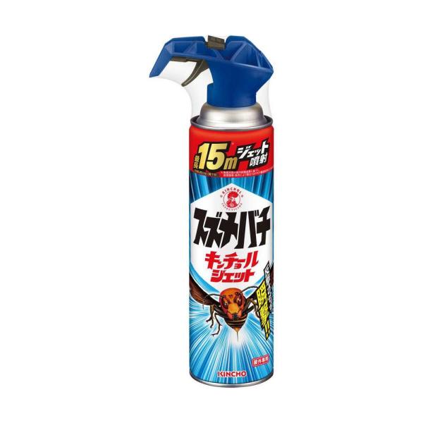 【特長】●強力ジェット噴射：最長15m※の強力ジェット噴射で遠くのハチにも届く！※無風状態で微細な霧が到達●速効駆除＆行動停止：速効性成分モンフルオロトリン配合で、瞬撃殺虫。毒針で刺す、羽ばたくなどの危険な動きを素早く止める。屋外専用。反撃...