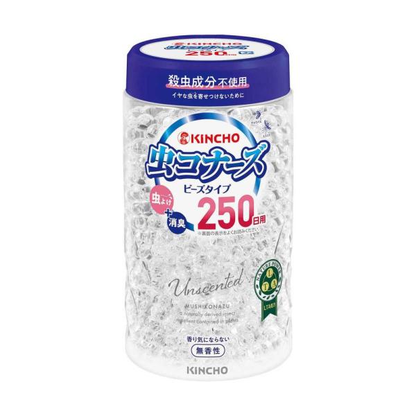 ビーズタイプの置くだけ簡単虫よけ。殺虫成分は不使用。緑茶抽出物配合で、気になる玄関臭、ペットのニオイも消臭します。250日用。香りが気にならない無香性。