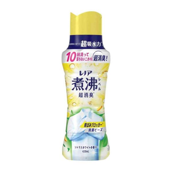 更なる世帯浸透率UPのための「洗剤で10回洗っても取れないニオイまで超消臭」。抗菌ビーズは、衣類の消臭専用のお洗濯ビーズ。いつもの洗剤や柔軟剤に加えるだけで、しみついたニオイまで煮沸レベルに消臭* (*洗濯後・部屋干しにて検証。)エリそでの...