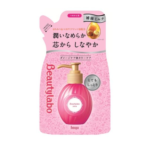 ・ハニーグロス処方採用の「浸透補修」美容液・コテやパーマ、紫外線など複雑にからみあうダメージヘアに、保湿成分がスッと浸透して補修する・髪に大切な２つのケア「ダメージケア」＆「カラーケア」・ベタつきにくいタイプ・透明感の中に華やかさを感じる「...