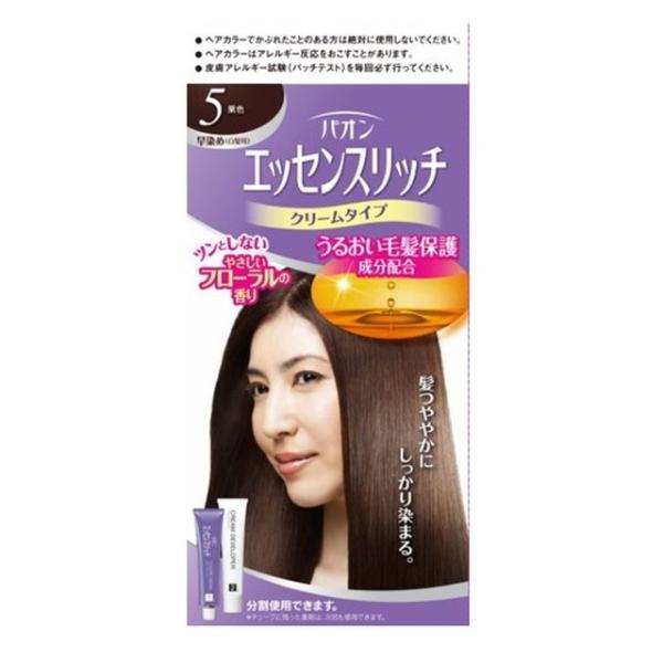 植物由来のうるおい毛髪保護成分配合※（※杏由来のパーシック油、大豆たんぱく水解物）。つやのある美しい髪色に。アンモニア無配合でツンとしたイヤなにおいがありません。やさしいフローラルの香り。部分染めにも便利なクリームタイプ。