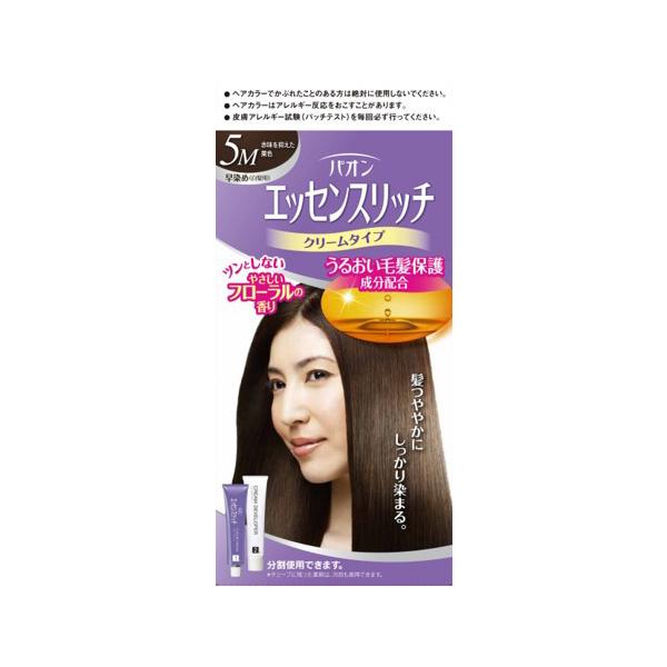 植物由来のうるおい毛髪保護成分※配合（※アンズ由来のパーシック油、大豆たんぱく水解物）。つやのある美しい髪色に。アンモニア無配合でツンとしたイヤなにおいがありません。やさしいフローラルの香り。部分染めにも便利なクリームタイプ。