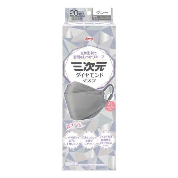 ■立体形状で空間をしっかりキープ　ウイルス飛沫、細菌飛沫、花粉、PM２．５をカット※1　しっかり素材で上下にずれにくい　耳が痛くない※2ふんわり耳ひも、フィット性の良い鉄芯ノーズフィッター、ふわふわクッションシートを採用　※1マスク本体部の...