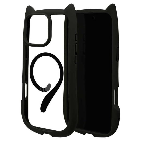 本製品はMagSafeアクセサリをケースの上から固定できる、かわいい猫耳つきハイブリッド背面ケースです。MagSafeアクセサリを固定できるしっぽの形のマグネットリングがついています。背面は傷に強いポリカーボネート素材を採用しています。側面...