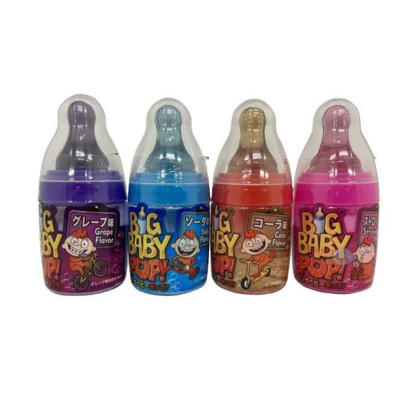 哺乳瓶の形がかわいいキャンディーです。吸い口部分のキャンディーに、ボトル内のパウダーを付けながら食べます。