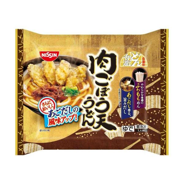 【ふわもちめんにあごだし香る上品旨み出汁。】口当たりはやわらか、もちっとした食感が特長の「ふわもち」麺にかつおだしをベースに、あごだしの香ばしさ、上品な旨みが感じられるつゆ。ごぼう天、牛肉、青ねぎ入り。