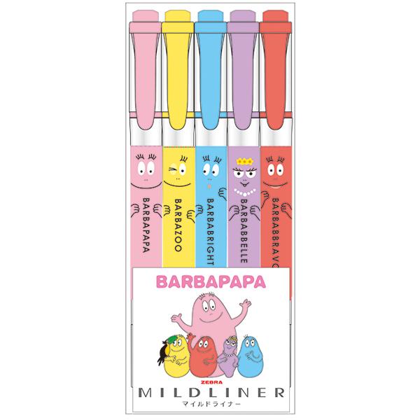 ゼブラの人気商品「マイルドライナー」とバーバパパのキャラクターがコラボレーション。文字をよみやすく目立たせられることができるラインマーカーです。マイルドライナーは、おだやかな色合いが特徴のラインマーカーです。 通常の蛍光ペンと比べて、蛍光感...
