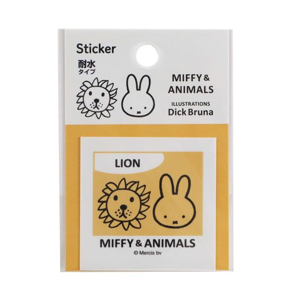 ミッフィーとさまざまな動物たちが登場する楽しいシリーズ「MIFFY＆ANIMALS」。可愛いだけでなく、オシャレで大人っぽいデザインが魅力です。ノートや手帳だけでなく、スマホやタブレット等にも貼り付けられる耐水ステッカーです。お持ちのアイテ...