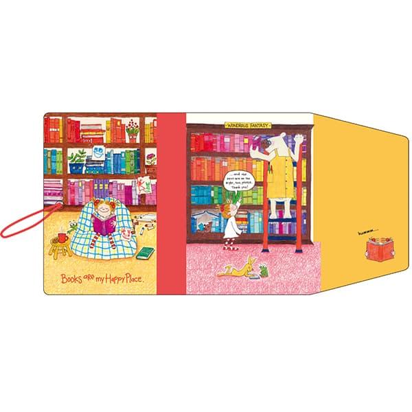 ココちゃんの文庫本サイズのブックカバーです。かばんなどの中で本が開くのを防げるゴムバンド付き。■セットアップサイズ：約H160×W115×D10mm■主素材　表面：PVC/カシメ：ニッケル■ゴムバンド付き■中国製