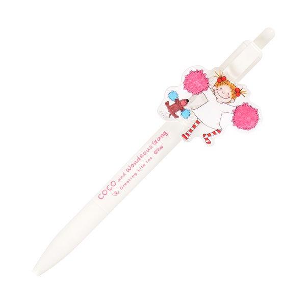 ココちゃんのアクリルパーツがついたボールペンです。ポケットなどにはさむとかわいいワンポイントに♪入学祝いやお誕生日のプレゼントにもおすすめ！■仕様　インク色：黒/ボール径0.7mm■サイズ：約138mm×φ10mm■主素材　ペン軸・パーツ：...