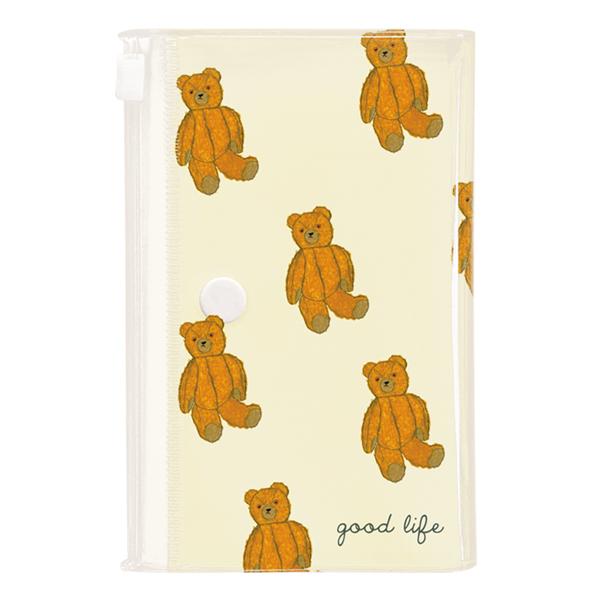 表紙のスライダーポーチと４つのポケットできちんと整理、シールやふせんなど手帳デコ用品に、薬や絆創膏など常備品をちまちま楽しく仕分けてカバンの中がきれいに便利に！ストラップをつけられるハトメ付きで自分好みにアレンジ！サイズ:約H130mm ×...