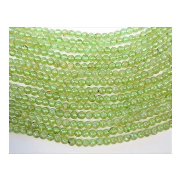 【連売り商品】ペリドット☆商品情報☆石サイズ：Φ4±0.2mm粒数：約95粒全長：約39cm原産地：中国※形状やサイズのばらつき、表面や穴周りにキズや凹み等があります。粒数はあくまで目安です。多少の誤差がありますのでご了承ください。また、ク...