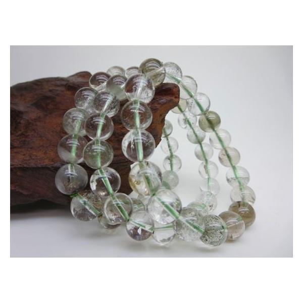 【ブレスレット】ヒマラヤガーデンクォーツ☆商品情報☆石サイズ：Φ10-11.4mm粒数：18-20粒手首周り：約17cm原産地：ネパール・ガネーシュヒマール山※ルチルやファントムを内包する粒が含まれる場合があります。※形状・サイズのばらつき...