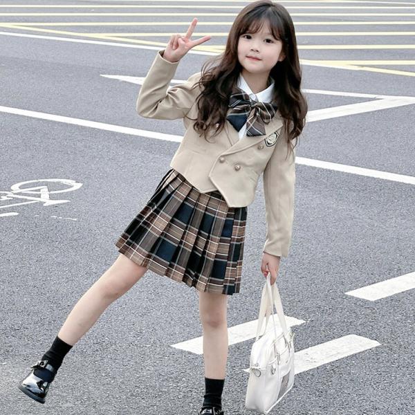 ●商品内容2点セット：ジャケット+スカート（リボン付）3点セット：ジャケット+スカート+白シャツ（リボン付）●素材：ポリエステル★素人採寸ですので、若干の誤差がございます、ご了承ください。★機械による生産過程におきまして、どうしても生地を織...