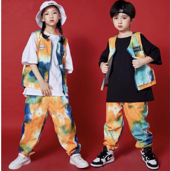 商品内容：トップス、半ズボン、長パンツ参考サイズ（単位：cm）110/120/130/140/150/160/170/180人気ワード：キッズダンス衣装 男女兼用 子供 ジュニア トップス パンツ ベスト 迷彩 ヒップホップ 袖なし 団体 ...