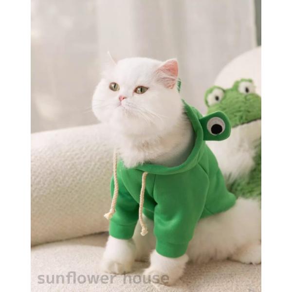 ペット服 ネコ服 犬服 カエル 緑色 部屋着 くつろぎ おでかけ イベント カジュアル かわいい 着心地 快適 軽量 人気 小旅行 旅生産国：中国素　材：ポリエステル他サイズ(胴回りcm/背丈cm/適正体重kg)＊目安として参考にご検討くだ...