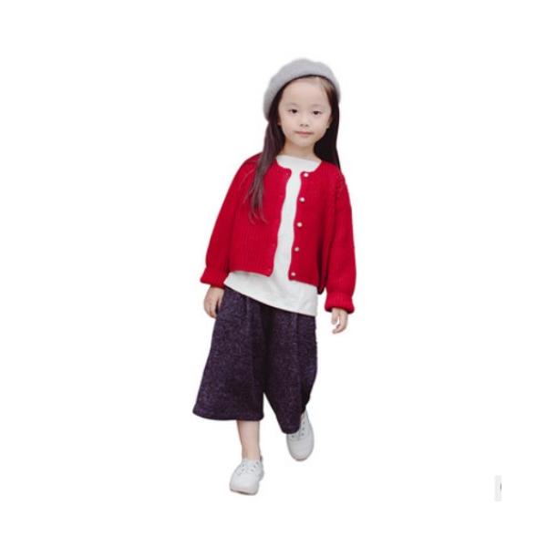 女の子の大人可愛いクールネックカジュアルカーディガン