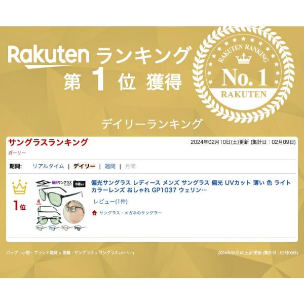 【GPRIDE OPTICAL 偏光サングラス】GP1037薄い色 ライトカラータイプの偏光サングラス。※偏光度90％以上：スモーク偏光60％以上：ライトブルー偏光、ライトグリーン偏光40％以上：ライトブラウン偏光●カラーBK-LGNライト...