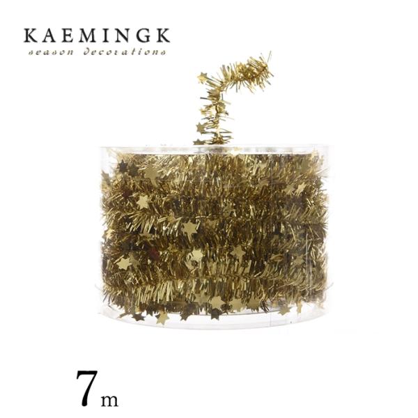 クリスマスツリーに華やかさを添えるゴールドのスターロープです。モールのようにツリーに巻き付けるだけで誰でも簡単にデコレーションを楽しめます。昔懐かしいレトロな雰囲気とシンプルなデザインが魅力です。派手過ぎない適度な存在感があり、クリスマスツ...