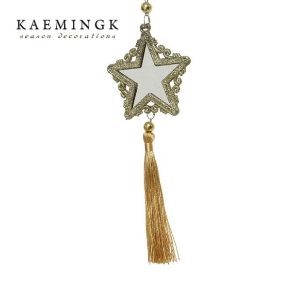 アンティーク調の雰囲気がたまらなくおしゃれな星型のタッセルミラーオーナメントです。KEAMING,カイミング,オランダ直輸入,クリスマスツリー飾り付け,クリスマス雑貨,ツリー飾り付け,飾り,クリスマスledイルミネーション,クリスマス雑貨,...