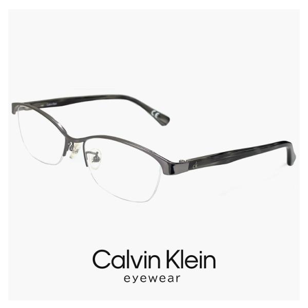 【商品名】カルバンクライン メンズ メガネ ck5436a-060 Calvin Klein CK5436A カルバン・クライン メタル フレーム ナイロール ハーフリム 型【付属】ケースレンズクロス【カラー】フロント：ガンメタルサイド：ブ...