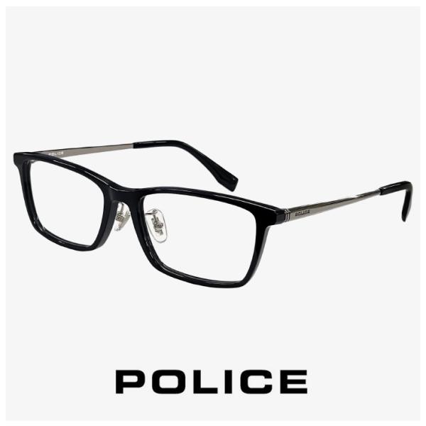 【商品名】メンズ ポリス メガネ vplr86j-0700 POLICE 眼鏡 男性用 スクエア ウェリントン 型 フレーム VPLR86J めがね ジャパンフィット 黒縁 黒ぶち【付属品】専用ケースレンズクロス【カラー】ブラック / シル...