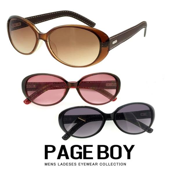 サングラス UVカット 紫外線対策 サングラス py2141 レディース ページボーイ 人気 おすすめ 女性用 PAGE BOY 【メール便・定形外郵便 対応】【カラー】1フレーム：ブラックレンズ：パープルハーフ2フレーム：ダークブラウンレ...