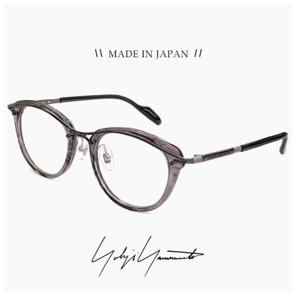 【商品名】ヨウジ ヤマモト メガネ 日本製 19-0108 3 c03 Yohji Yamamoto 鯖江 メンズ 眼鏡 ブランド ボストン オーバル 型 コンビネーションフレーム チタン titanium クリア フレーム【付属品】ケース...