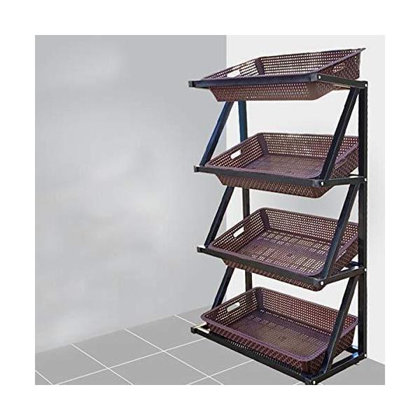 野菜やフルーツ、パンなどの販売に最適なディスプレイラックです。耐荷重も十分で、直売所やイベントでの販売など幅広い用途にお使いいただけます。爆買