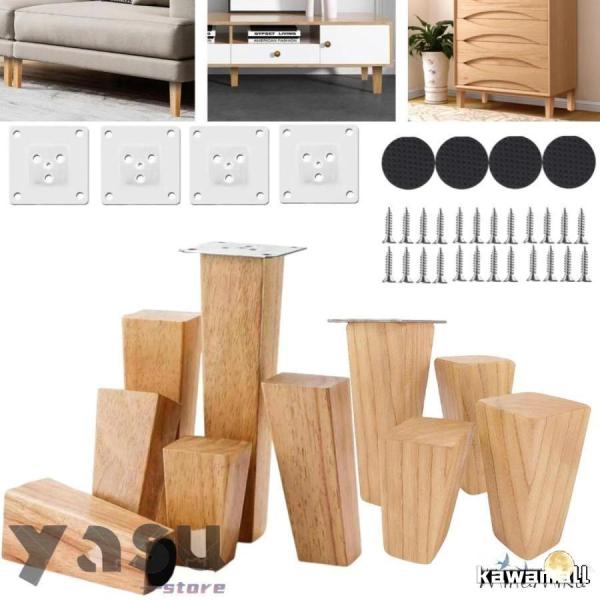 *高品質の無垢材で作られています、表面が滑らか、防湿、光沢、耐久性、長寿命の木製家具脚。堅木張りの床を傷つけずに新品の状態に保つための4個 丸い家具保護パッド付属しています。*お好みに応じて、傾斜または直線木製テーブルの足をお選びください。...