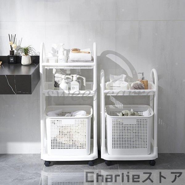 新入荷ランドリーワゴン スリム ランドリー ラック バスケット 収納 キャスター付き 洗濯ラック 洗濯かご 新生活 ランドリーバスケット爆買