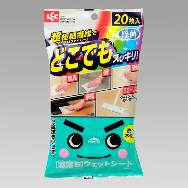超極細繊維で汚れスッキリ！商品管理番号 SS-084生産地 日本サイズ 本体サイズ（約）：300×200mm素材 レーヨン、ポリエステル、ナイロン成分：水、エタノール、除菌剤、モウソウチク抽出物ブランド レック定番