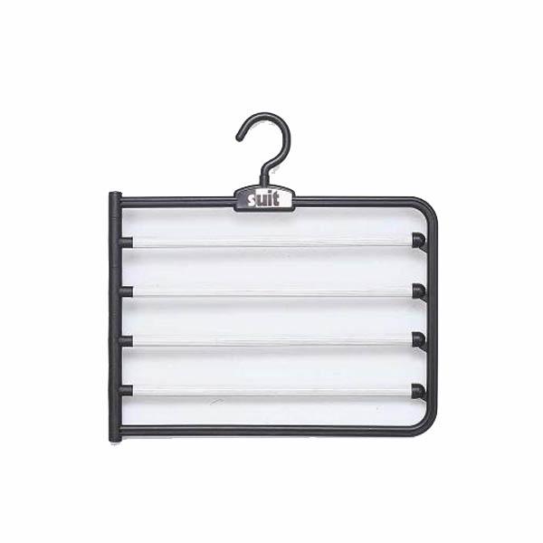 プラスチック製スラックス用ハンガー○スラックス4本を1本分のスペースで効率よく収納できます。○スラックスバーは片側を軸にスイングしますので、スラックスを簡単に横から抜き取る事が出来ます。○スラックスが滑り落ちにくい特殊加工バーを採用。定番商...