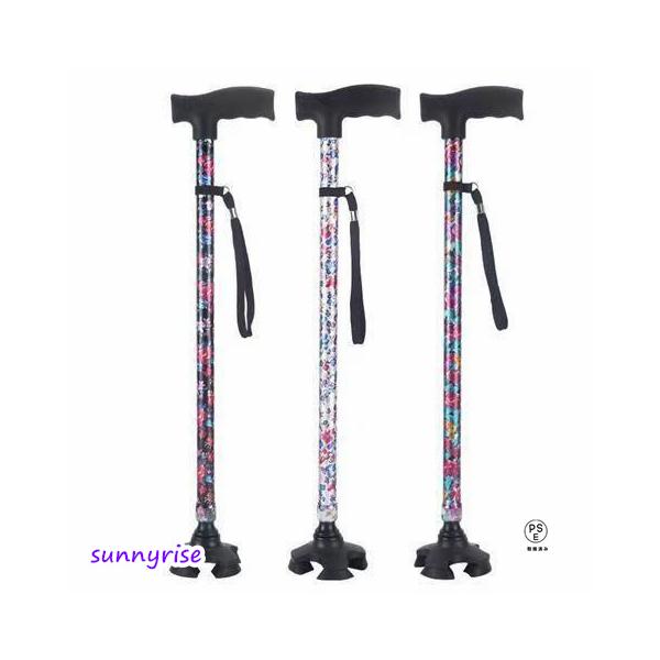 杖 おしゃれ 自立式 四点杖 自立杖 つえ 介護 自立 軽量 伸縮 歩行補助 レディース 女性用 敬老の日 誕生日 ギフト ステッキ 長さ調節 高齢者 四足杖