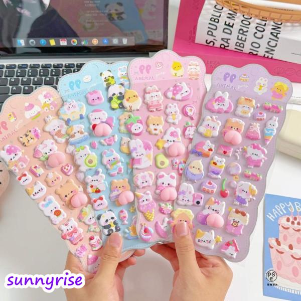 ぷにぷに シール おしり シール スクイーズ 可愛い キャラクター うさぎ シー ル 立体 泡ステッカー 3D ステッカー ふわふわ デコレーション ステッカー 手帳 デコ スマホ ケース デコレーション ストレス 解消 癒し グッズおしり...