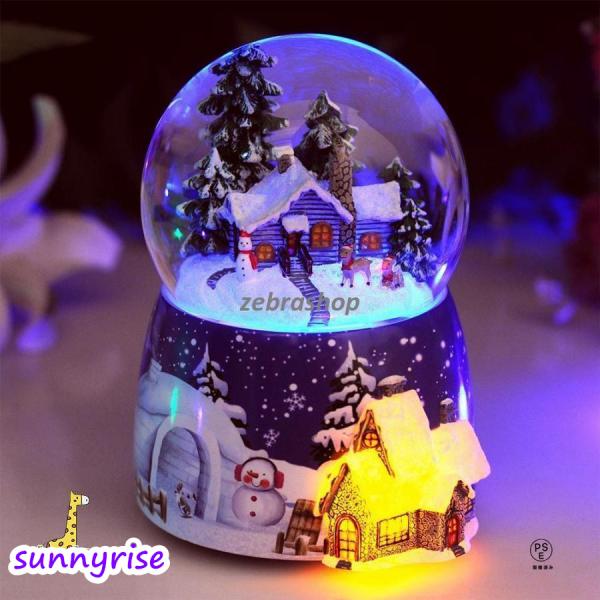 【絶妙な設計】クリスマスの雪の家は夢のようです。回転させることで雪が舞い散ります。赤、紫、青、緑の4つの色が変わります。美しく暖かくロマンチックな水晶玉。また、美しい音楽を演奏し、魅力的な照明を醸し出しています。温かい部屋でずっと眺めていた...