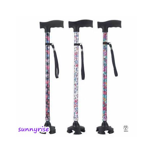 杖 おしゃれ 自立式 四点杖 自立杖 つえ 介護 自立 軽量 伸縮 歩行補助 レディース 女性用 敬老の日 誕生日 ギフト ステッキ 長さ調節 高齢者 四足杖