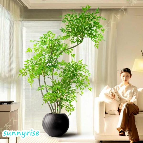 自然な雰囲気を演出し、空間に豊かな緑をもたらします。１、サイズが写真に示す寸法を参考にしてください。130cm（二つ幹）、150cm（二つ幹）、A160cm（三つ幹）、B160cm（四つ幹）。A180cm（三つ幹）、B180cm（四つ幹）。...